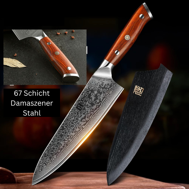 Damast Kochmesser - Haruto Japanische Damast Koch Messer - Shiraki