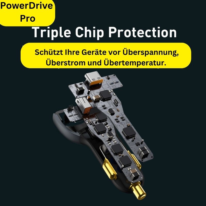 PowerDrive Pro 160 - 2x USB-C und 1x USB-A Port Autoladegerät mit QC 5. ...