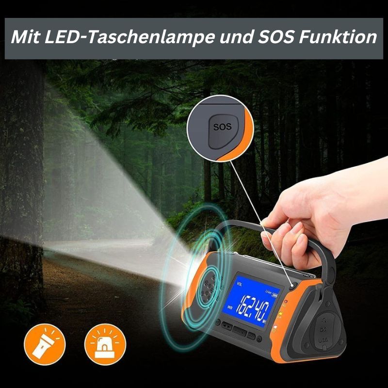Suraki - Survival Radio - Notfallradio mit Kurbel oder Solar Antrieb ...