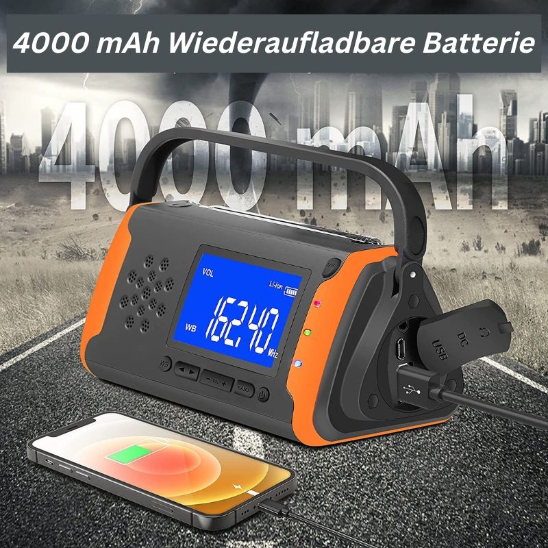 Suraki - Survival Radio - Notfallradio mit Kurbel oder Solar Antrieb ...